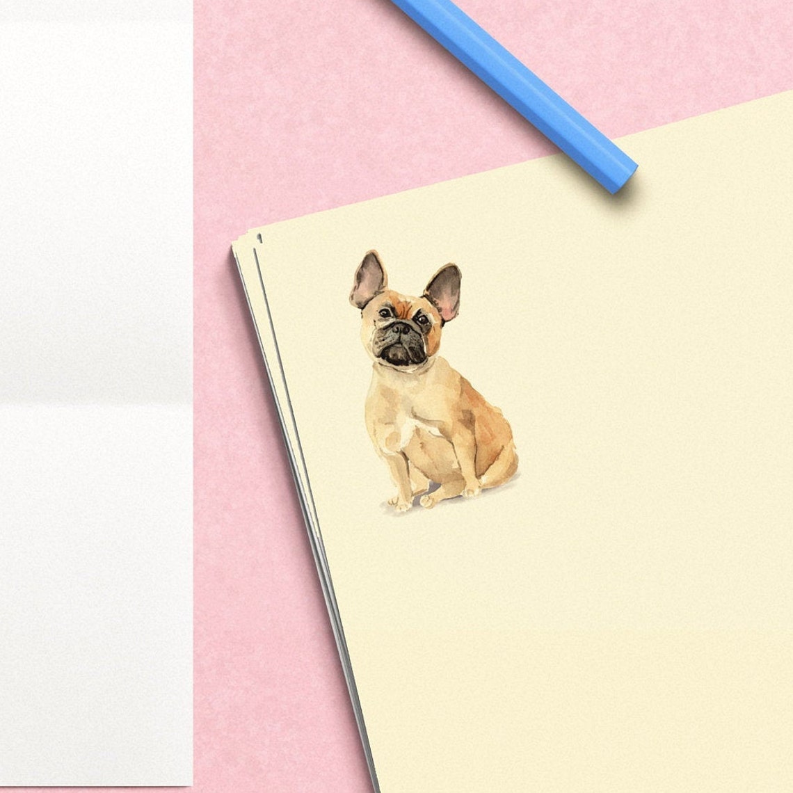 10x French Bulldog Writing Set with Stickers and Envelopes - Etsy 日本