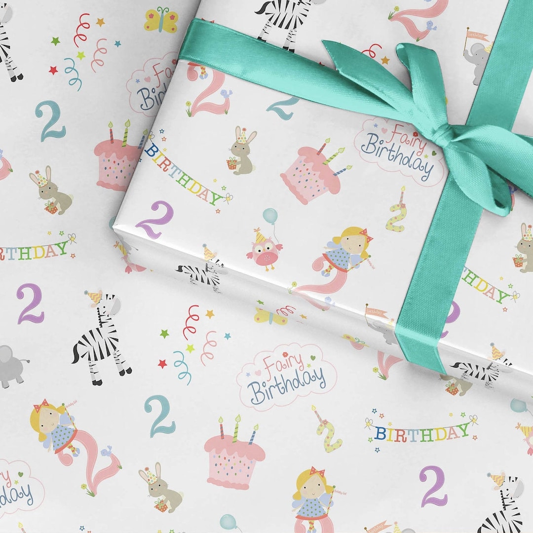 2nd Birthday Wrapping Paper, Childrens Wrapping Paper Second Birthday ...