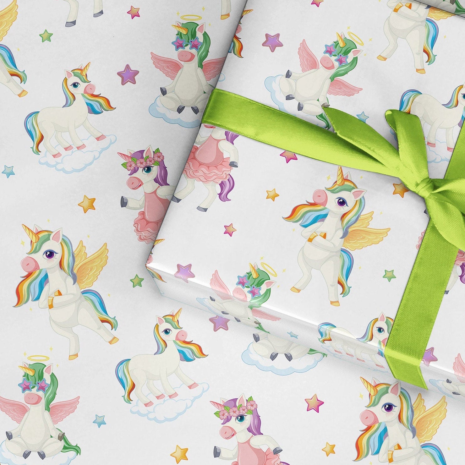 Unicorn Wrapping Paper Childrens Unicorns Rainbow Wrapping - Etsy