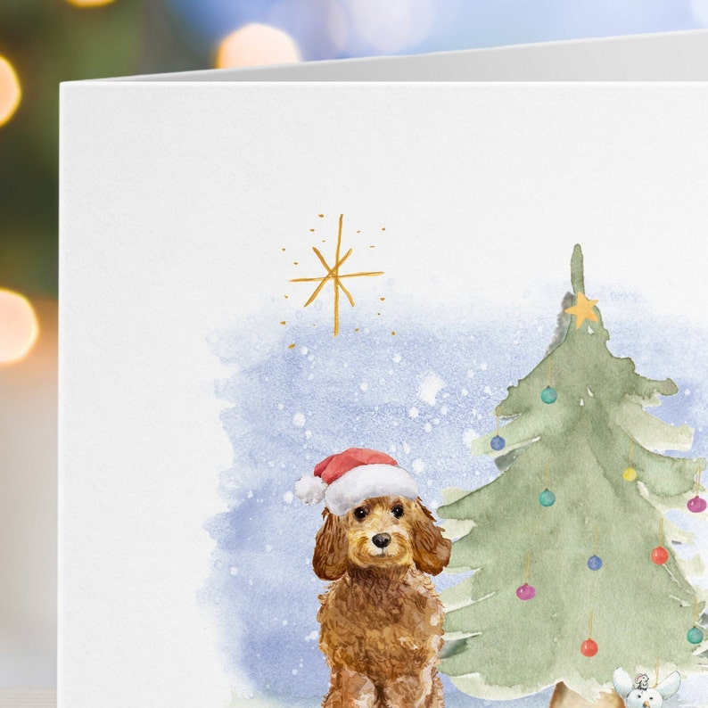 Pack of Cockapoo Christmas Cards Cockapoo Dog Wearing a Santa - Etsy UK