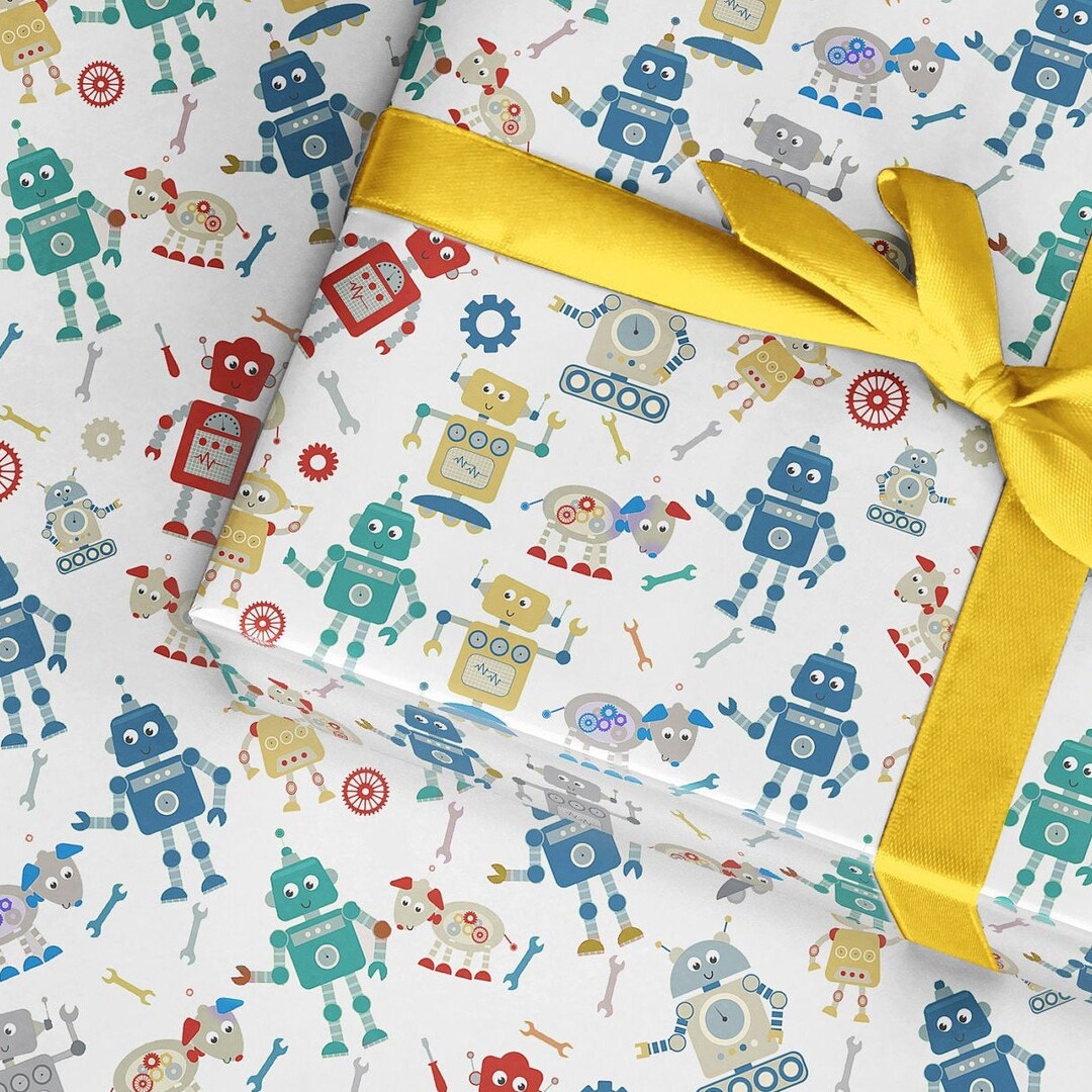 Wrapping Paper Roll, Robot Mechanical Robotic - Etsy