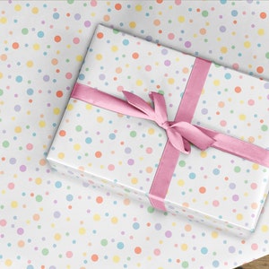 Pastel Wrapping Paper, Spots Wrapping Paper, Colourful Luxury Gift Wrap ...