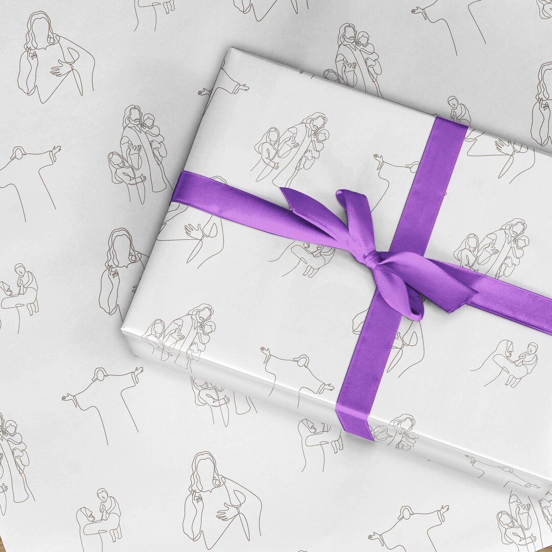 Jesus Wrapping Paper, Christening Godson Goddaughter Wrapping Paper ...