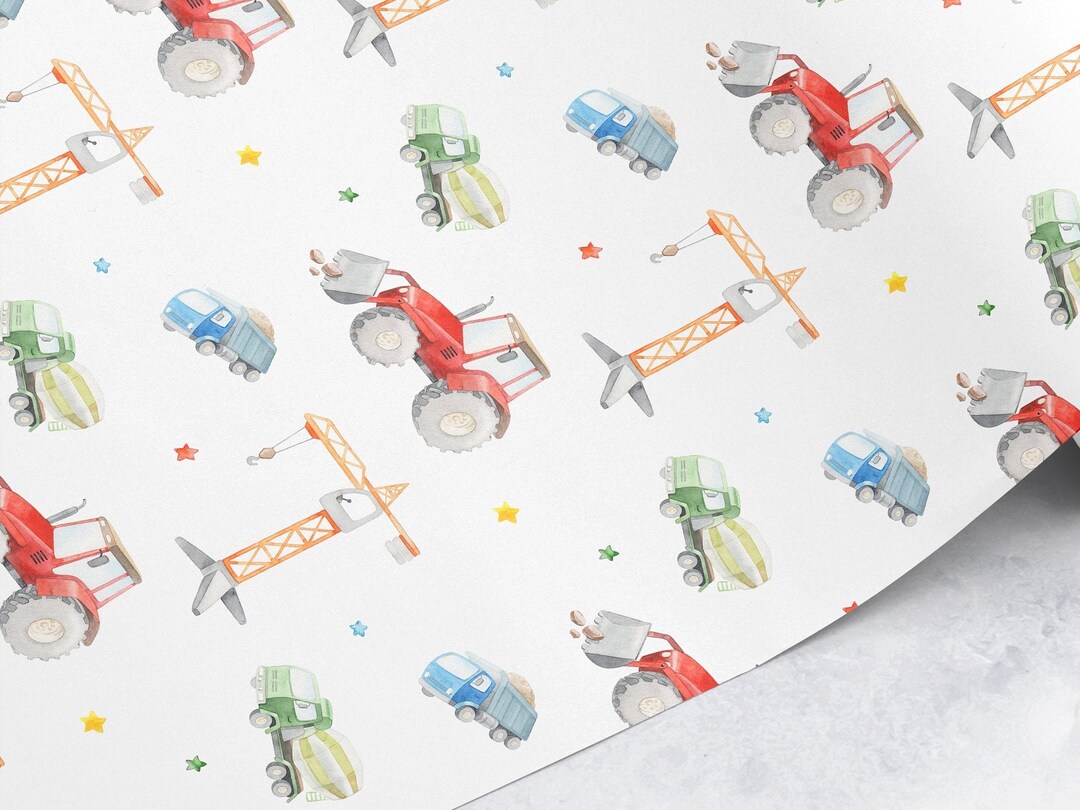Tractors & Diggers Wrapping Paper: Boys Birthday Gift Wrap - Etsy