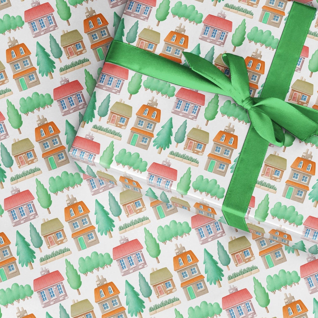 New Home Wrapping Paper Roll, New Home Gift Wrap Paper, Moving in Gift ...