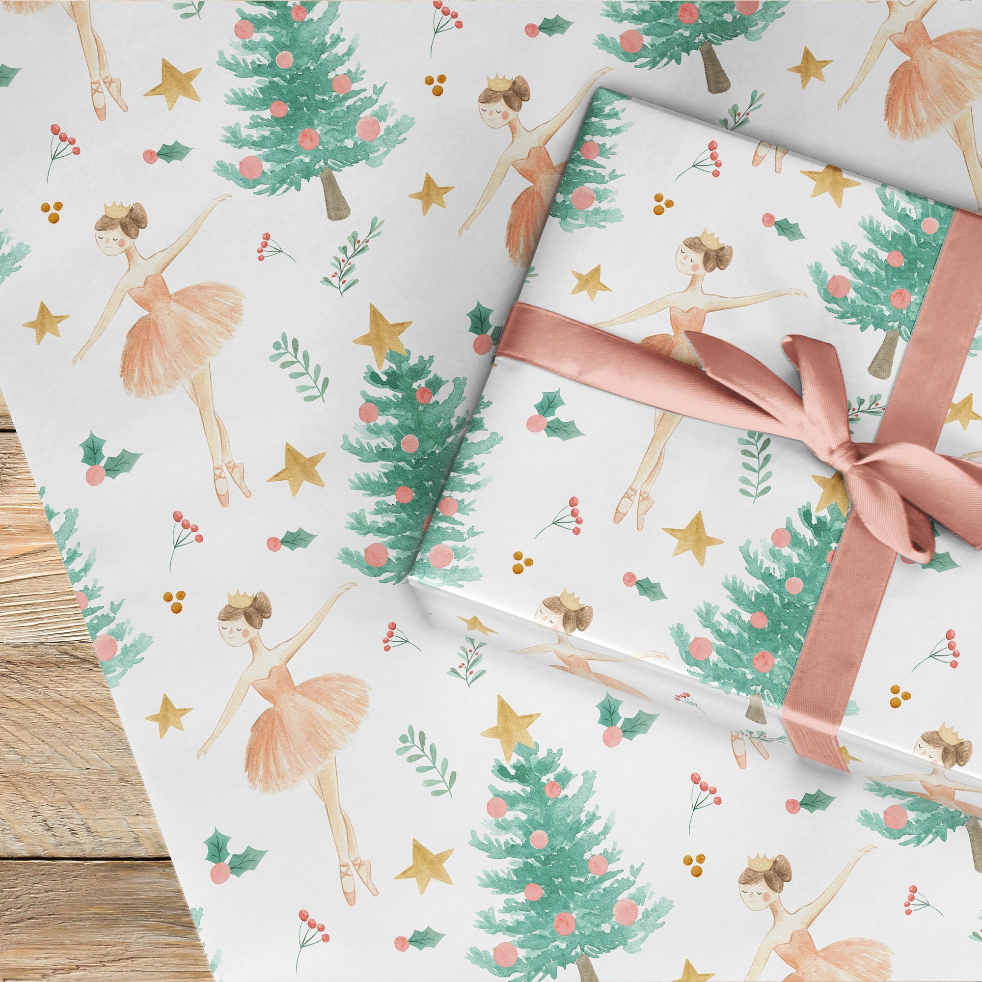 Sugar Plum Fairy Roll Nutcracker Christmas Wrapping Paper - Etsy