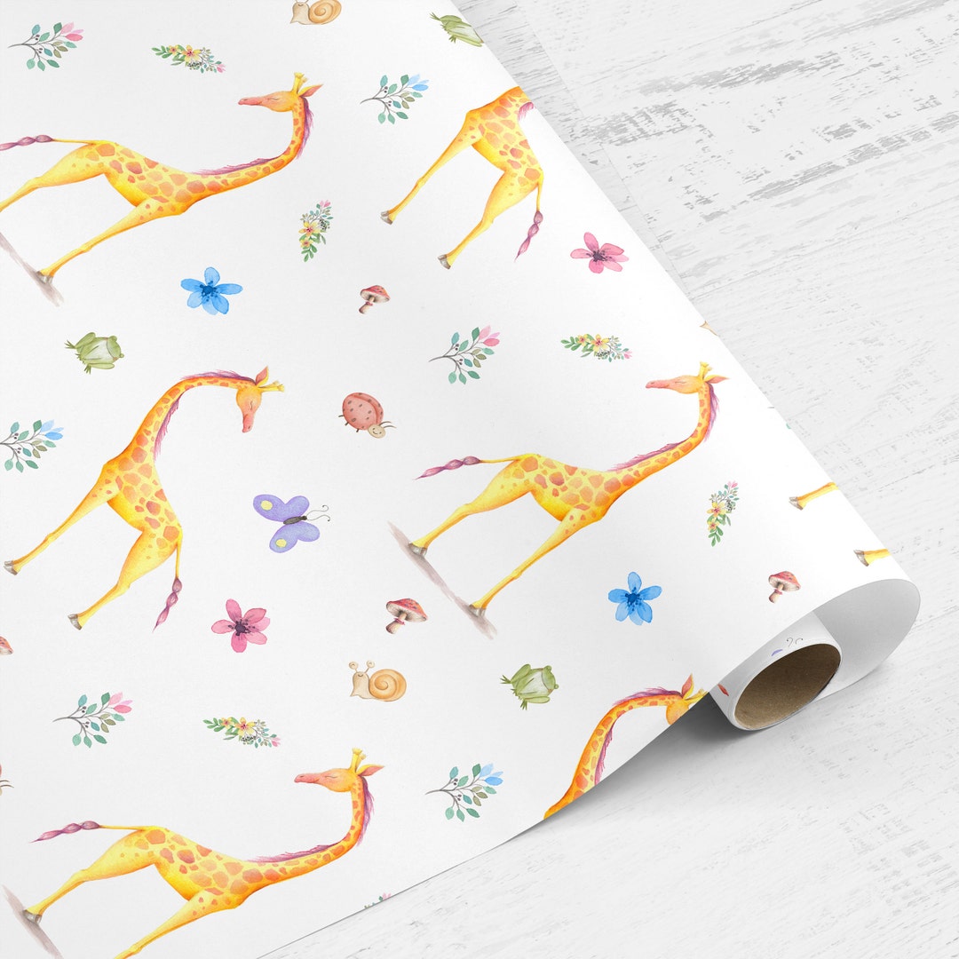 Giraffe Wrapping Paper Roll: Christening, Birthday Gift Wrap - Etsy UK