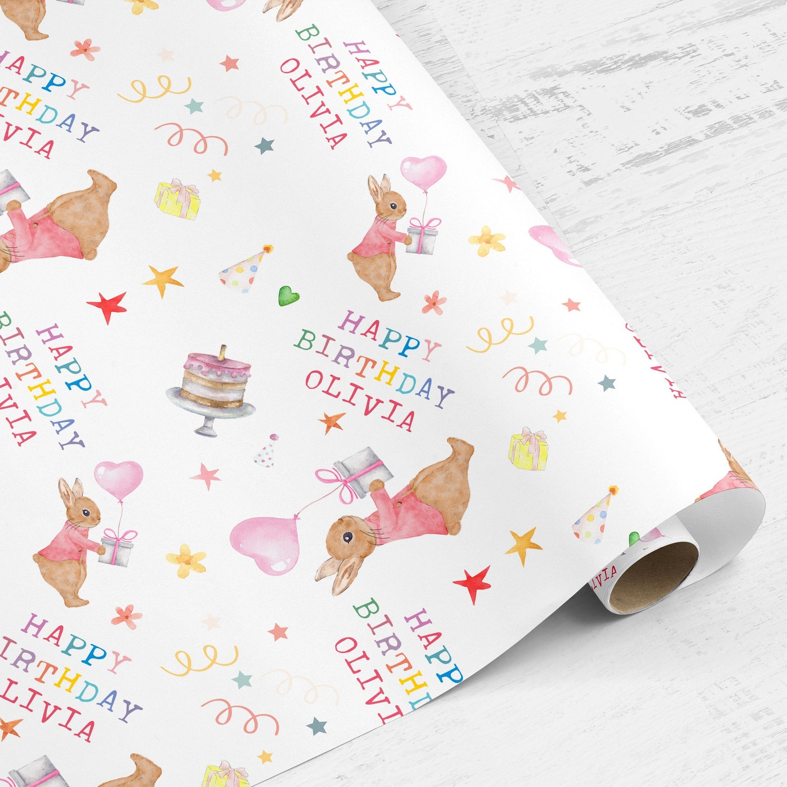 Kids Personalised Birthday Girl Wrapping Paper Any Age Any - Etsy UK