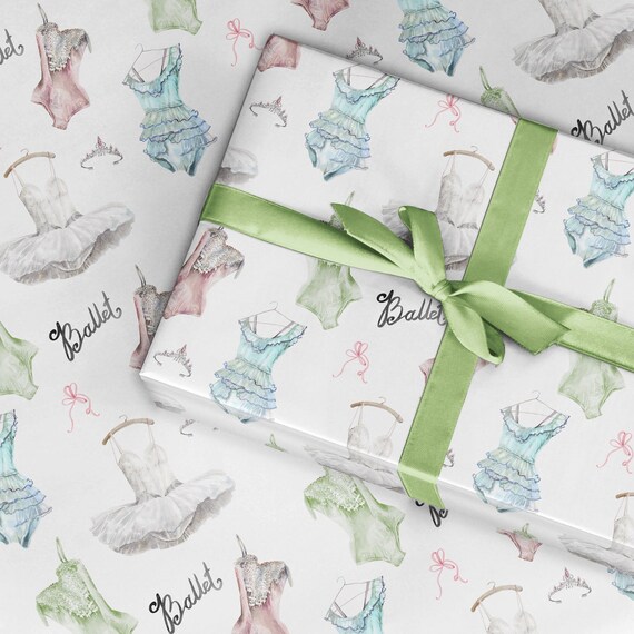 Ballet wrapping paper ballet gift wrap paper ballet slippers | Etsy