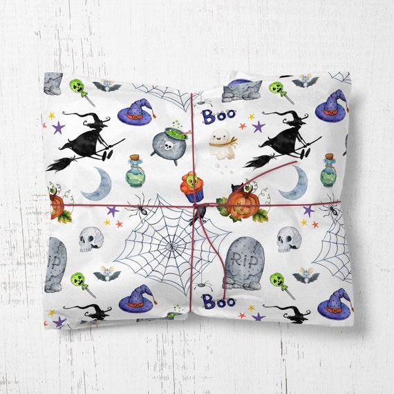 Halloween Wrapping Paper Halloween Gift Wrap Witch Wrapping - Etsy