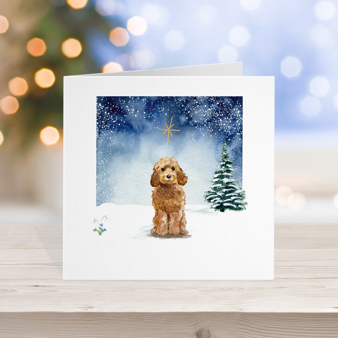 Pack of Cockapoo Dog Christmas Cards, Cockapoo Dog Christmas Scene, Dog ...