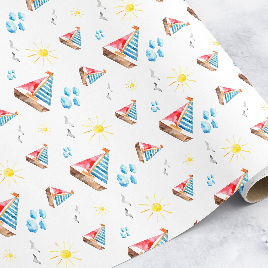 Boats Wrapping Paper, Boys Wrap Paper, Girls Wrapping Paper - Etsy