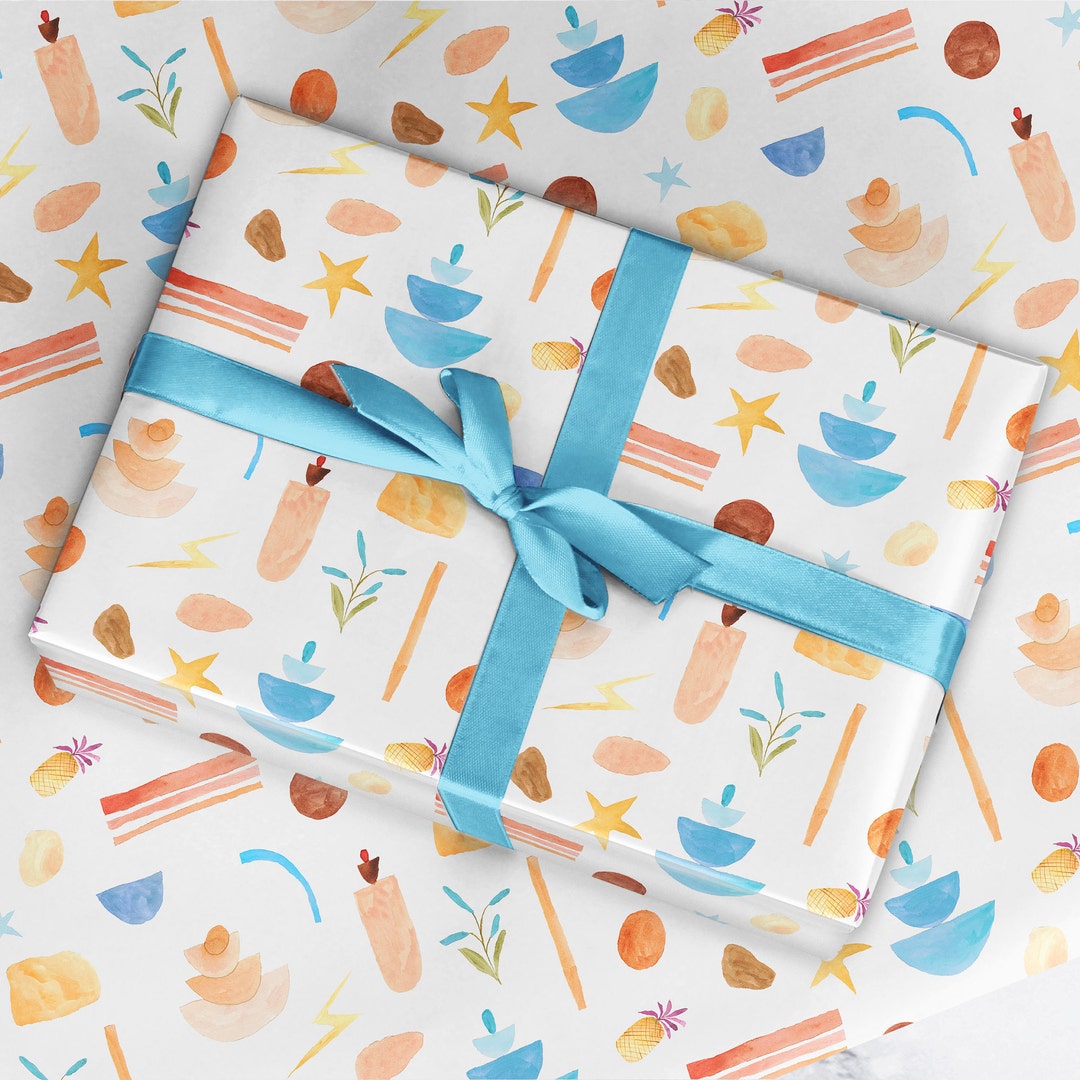 Abstract Wrapping Paper, Blue Wrapping Paper, Wrapping Paper For, Wife ...