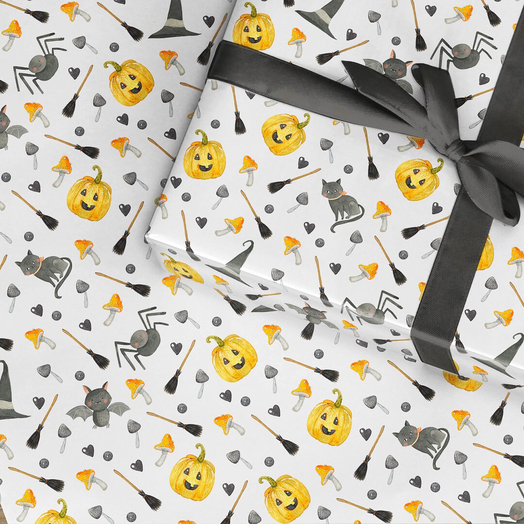 All Hallows Eve Wrapping Paper, Wiccan Decor Ideas and Witch ...