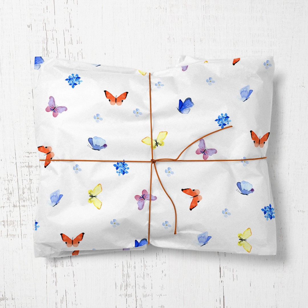 Butterfly Wrapping Paper, Pretty Wrapping Paper, Butterfly Gift Wrap ...