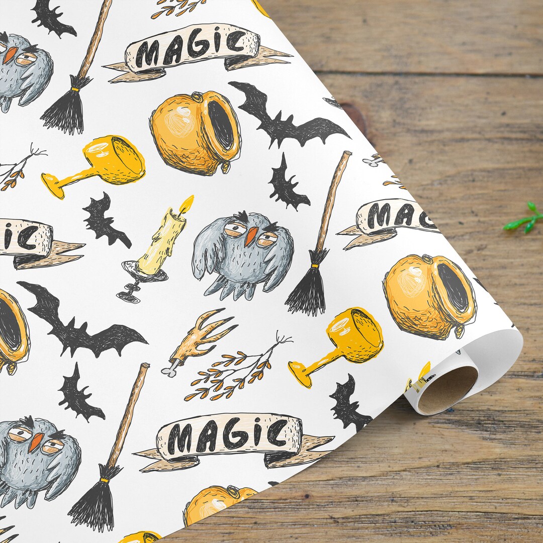 Magic Wrapping Paper Roll, Witch Wrapping Paper, Wizard Wiccan Gift ...
