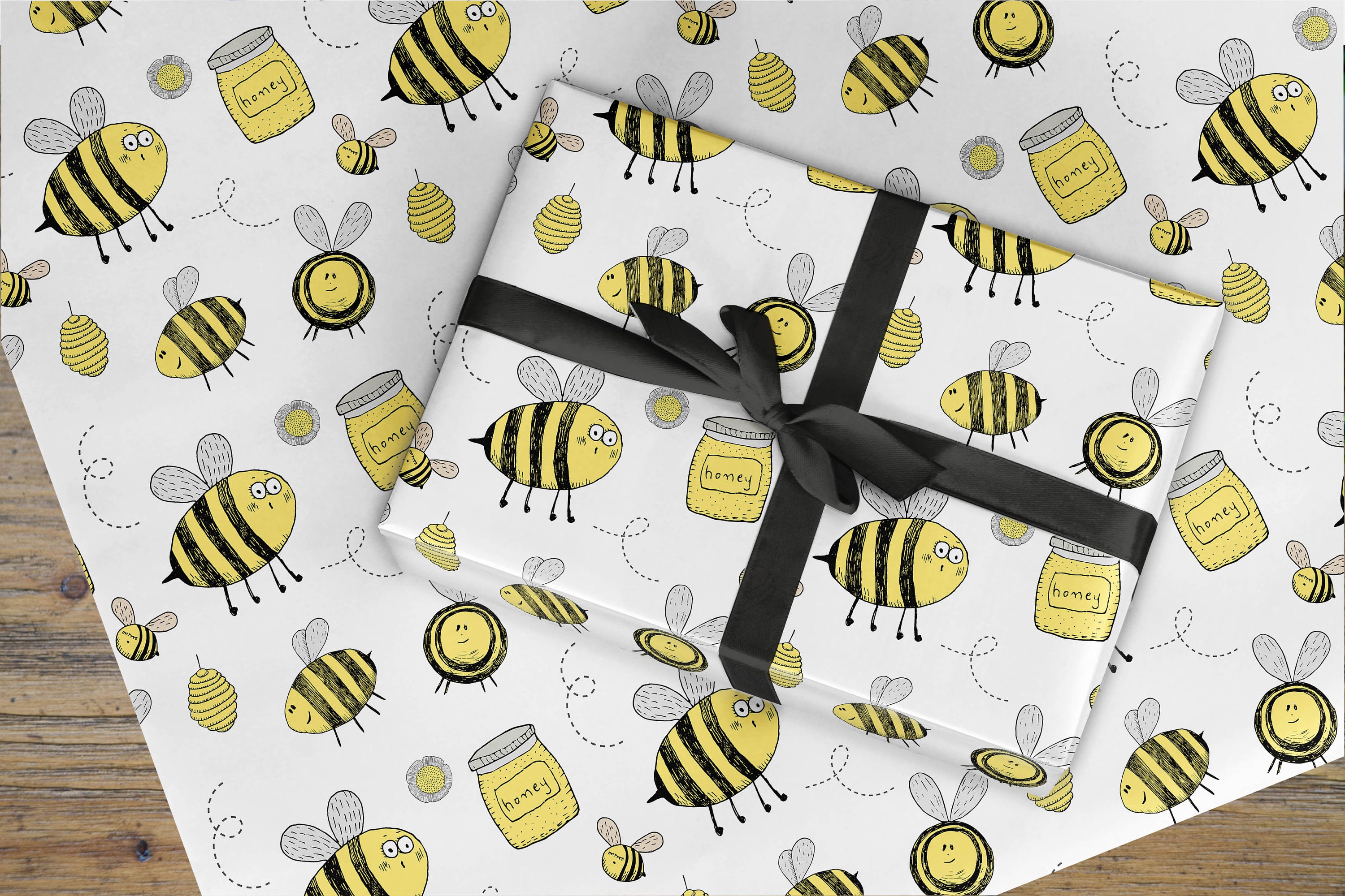 Wrapping Paper Roll Honey Bee Wrapping Paper Gift Wrap Honey - Etsy