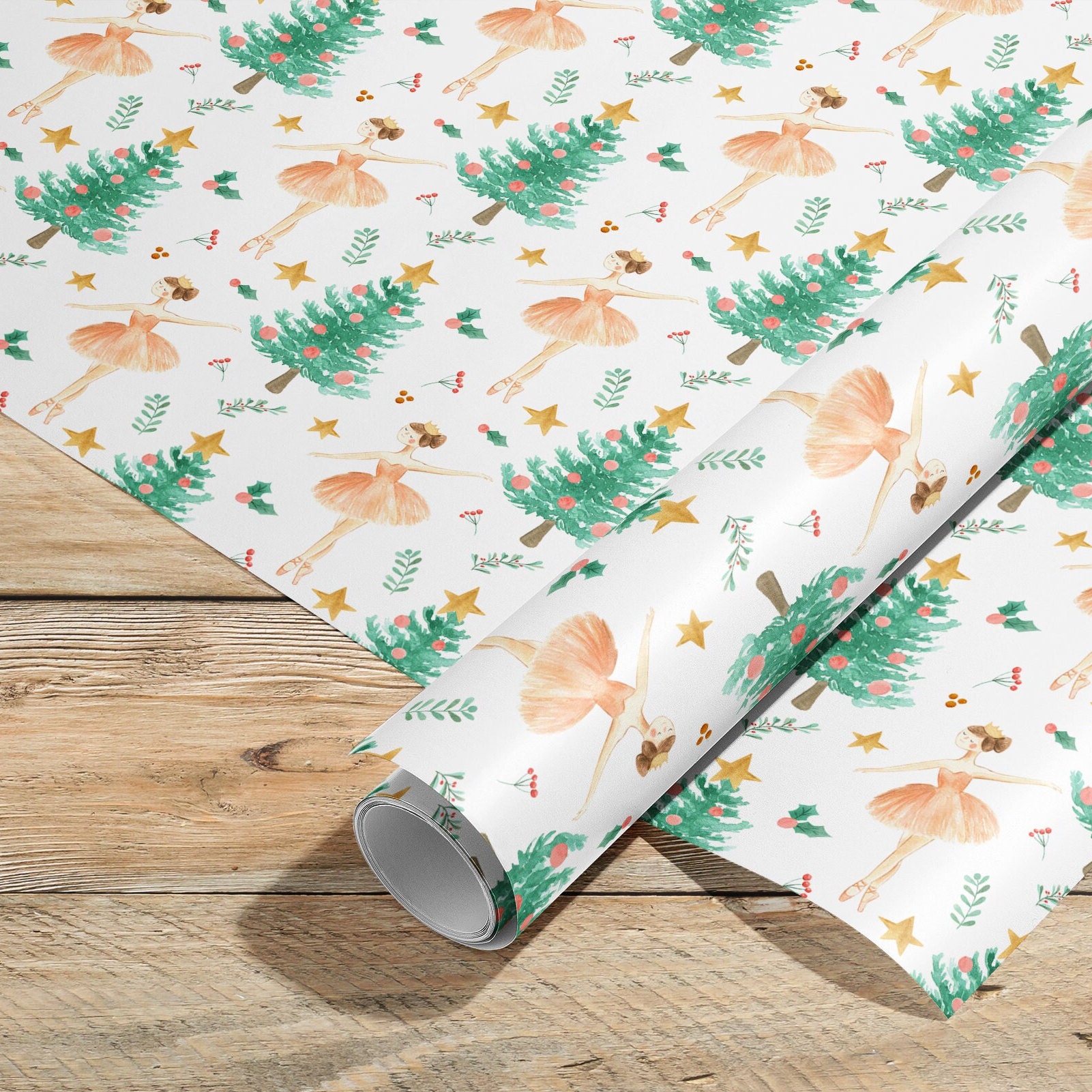 Sugar Plum Fairy Roll Nutcracker Christmas Wrapping Paper - Etsy