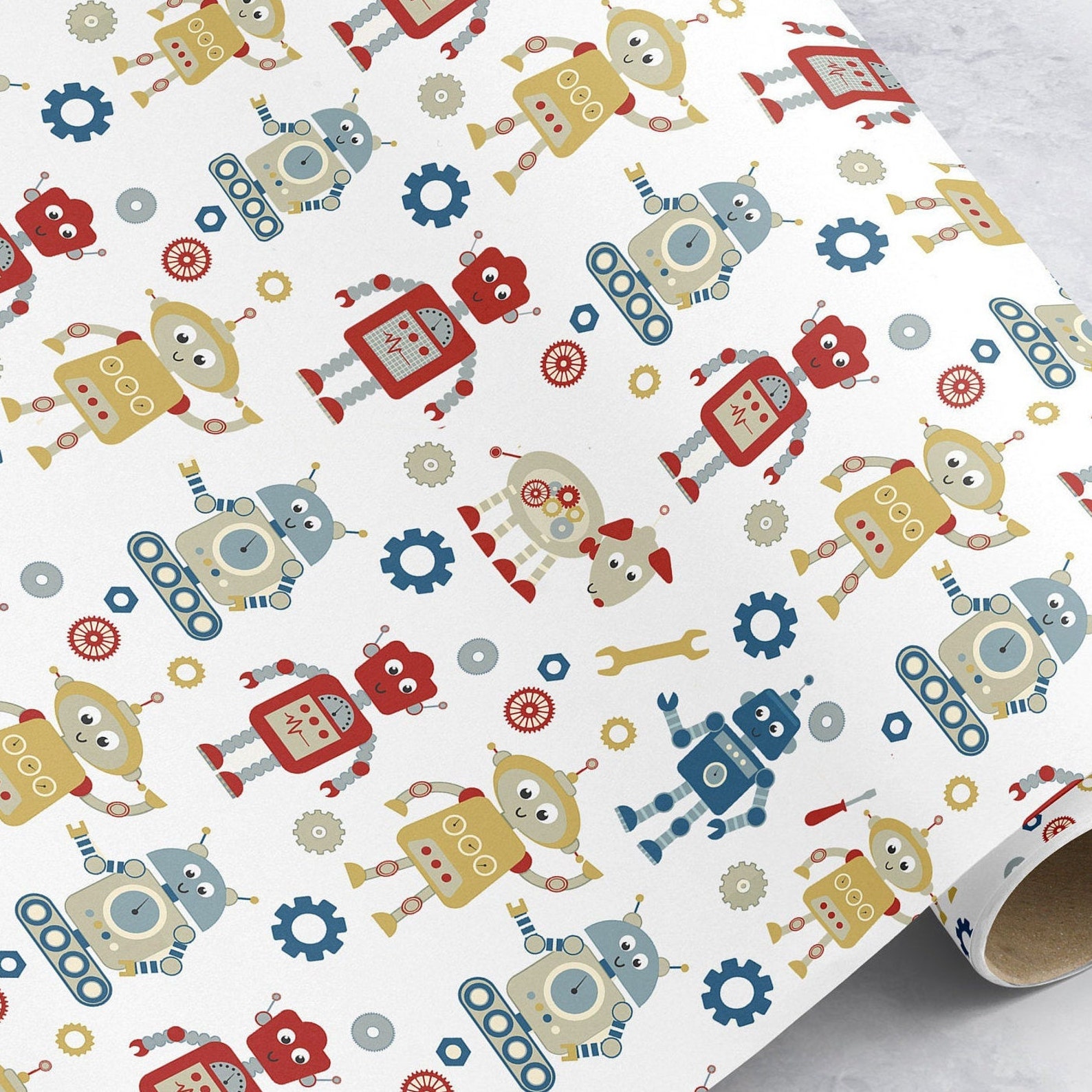 Robot Wrapping Paper Mechanical Robots Wrapping Paper Boys - Etsy UK