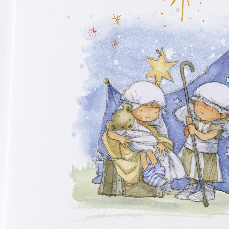 Nativity Card Nativity Set Scene Carte De La Nativité Kids - Etsy UK