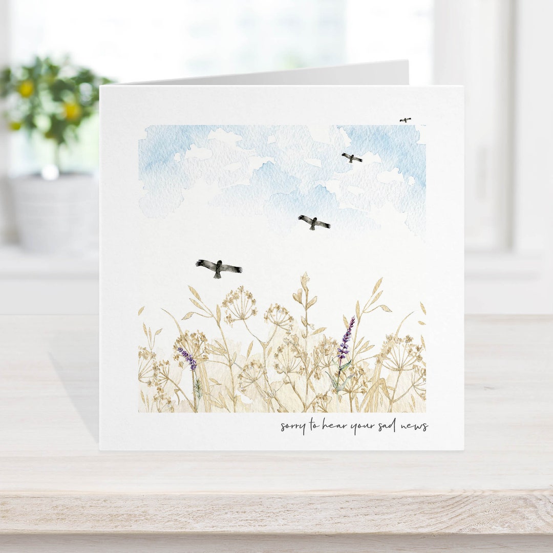 Watercolor Birds Sympathy Card: Bereavement Condolences Card - Etsy