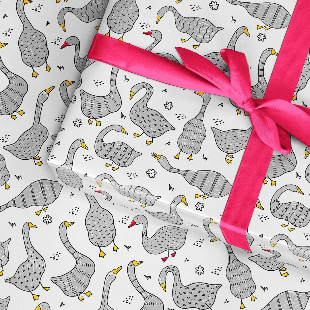Wrapping Paper Roll, Geese Goose Wrap, Gander Sheet, Chicken Animal ...