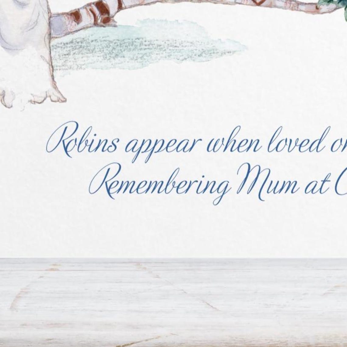 Robin Memorial Christmas Card: Watercolor Sympathy Xmas Card - Etsy UK