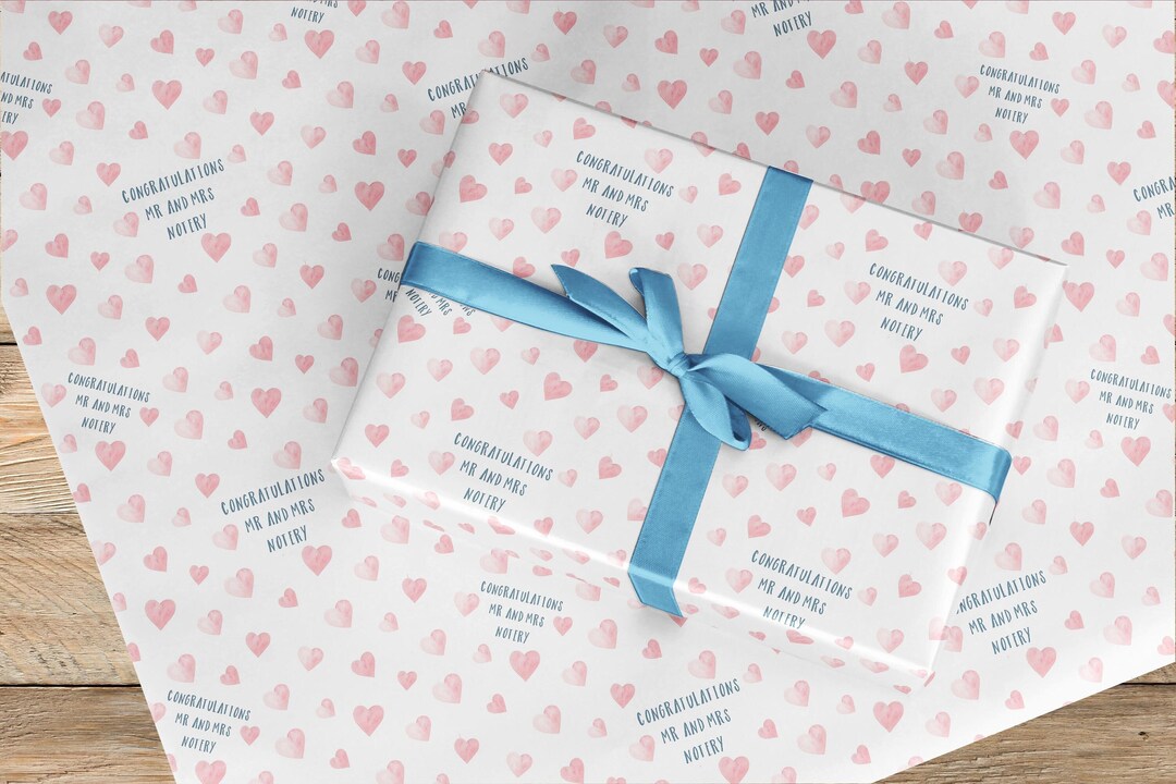 Personalised Wedding Wrapping Paper Roll, Bride Groom Marriage Gift ...