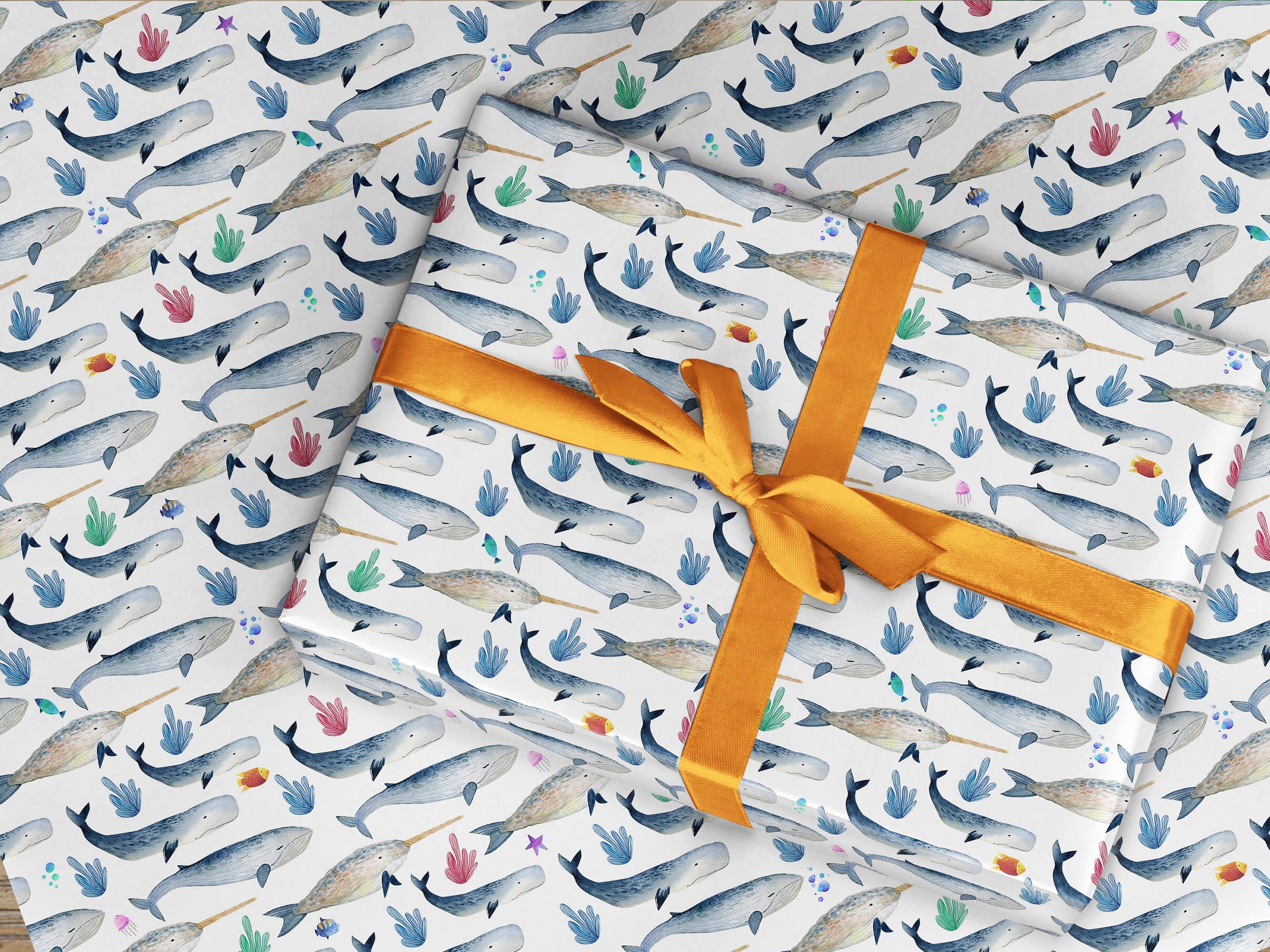 Coral reef fish wrapping paper Under the sea theme wrapping | Etsy