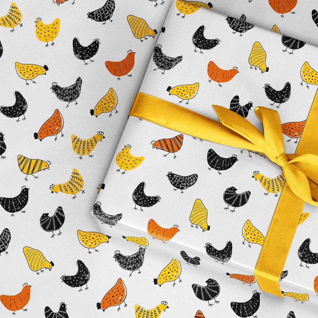 Chicken Wrap Sheet,chicken Wrapping Paper, Illustrated Chicken Wrap ...