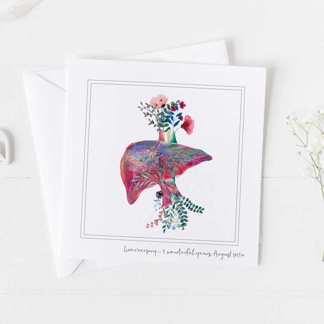 Liver Anniversary Card, Organ Donor, Donation, Recovery Transplant ...