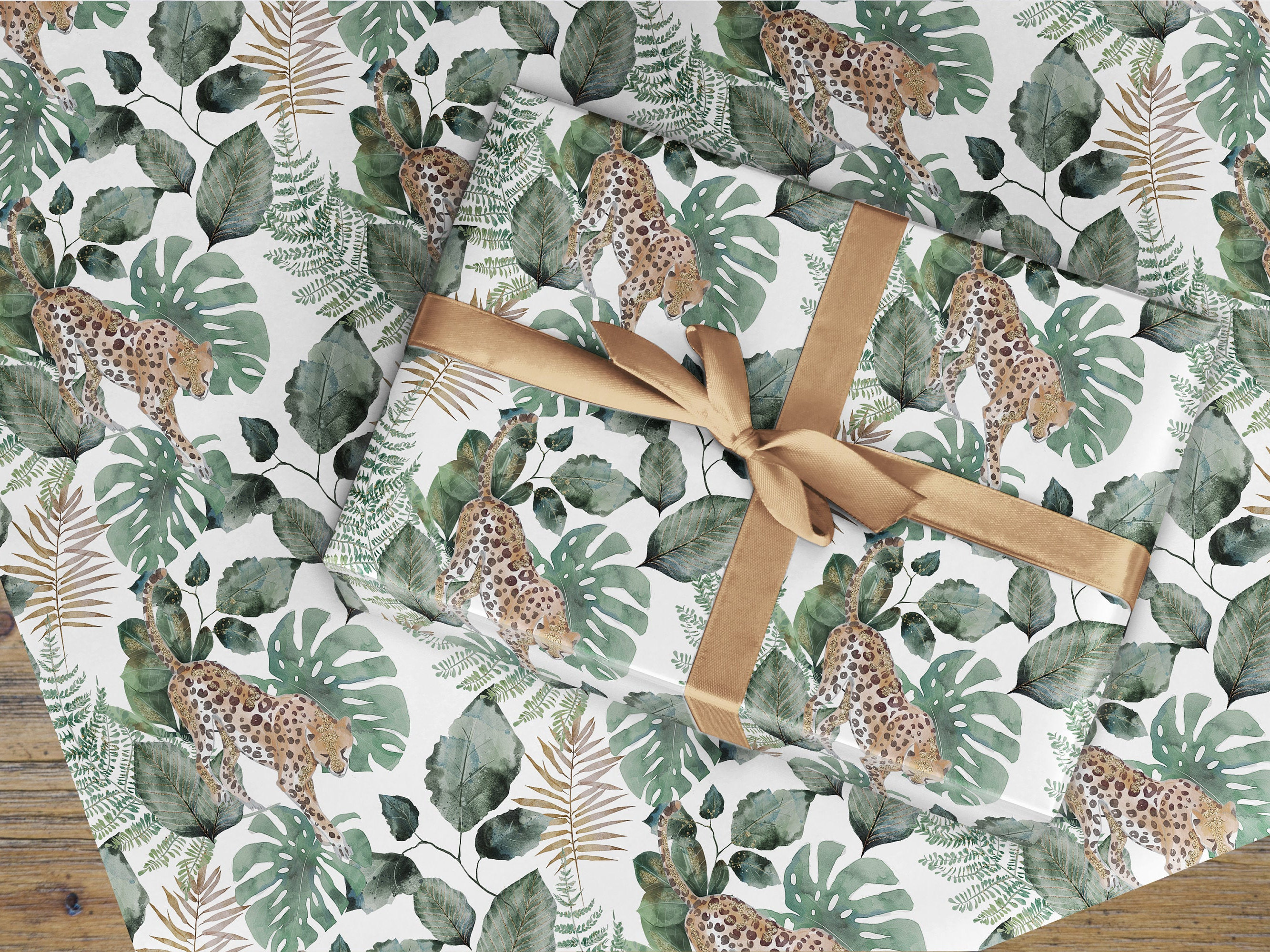 Leopard Wrapping Paper Tropical Wrapping Paper Jungle Gift | Etsy