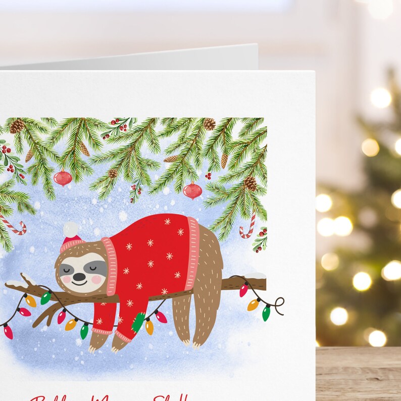 Sloth Christmas Card & Wrapping Paper Sloth Gift and Wrap - Etsy UK