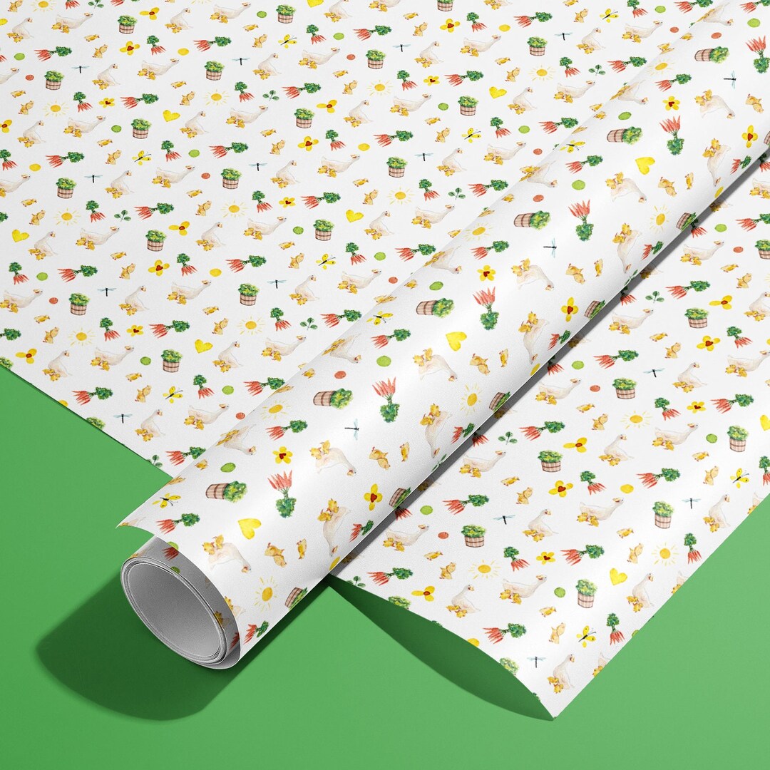 Wrapping Paper Roll, Duck Farm Wrapping Paper Gift Wrap, Farm Animal ...