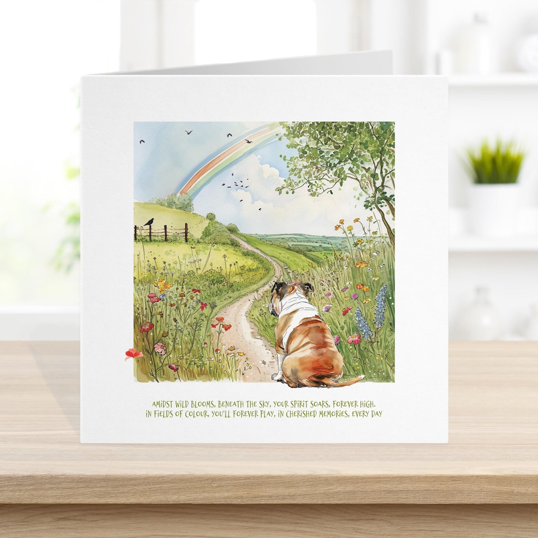 Personalised Any Breed Dog Memorial Card: Watercolor Pet Loss Sympathy ...