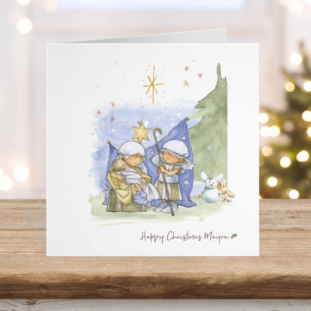 Nativity Card, Nativity Set Scene, Carte De La Nativité, Kids Christmas ...