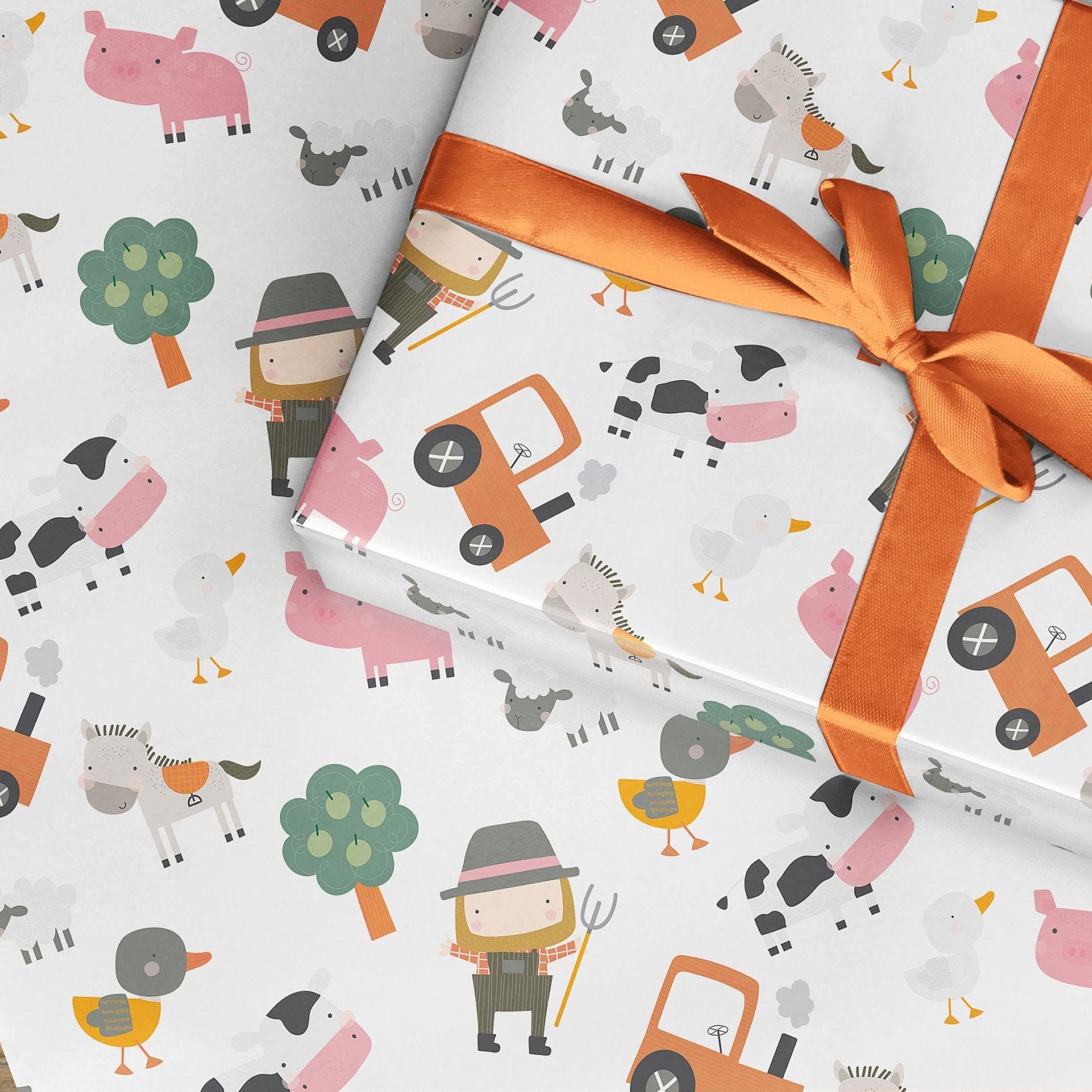 Farm Wrapping Paper Tractor Wrapping Paper Farm Gift Wrap | Etsy
