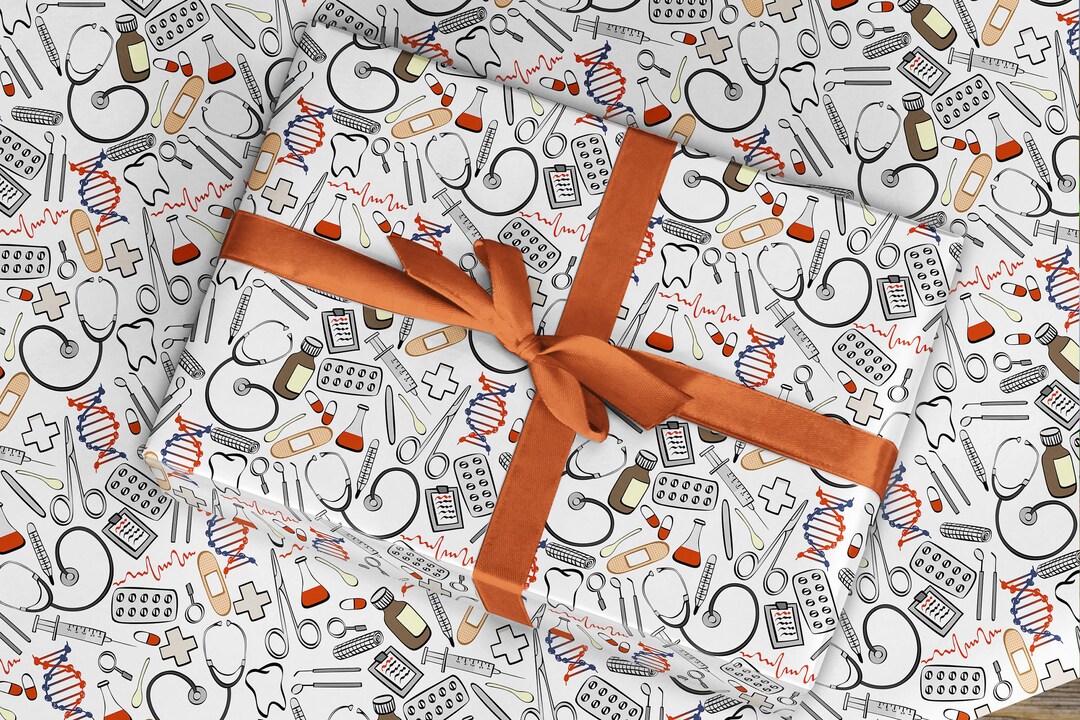 Get Well Soon Wrapping Paper, Doctor Gift Wrap Paper, Illness Paper ...