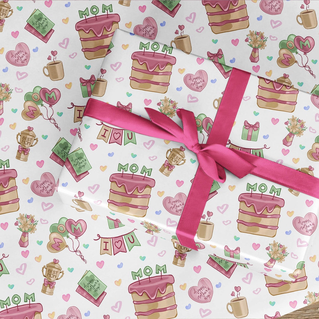Mom Wrapping Paper, Mother's Day Gift Wrap, Mommy Day, Wrap Your Moms ...