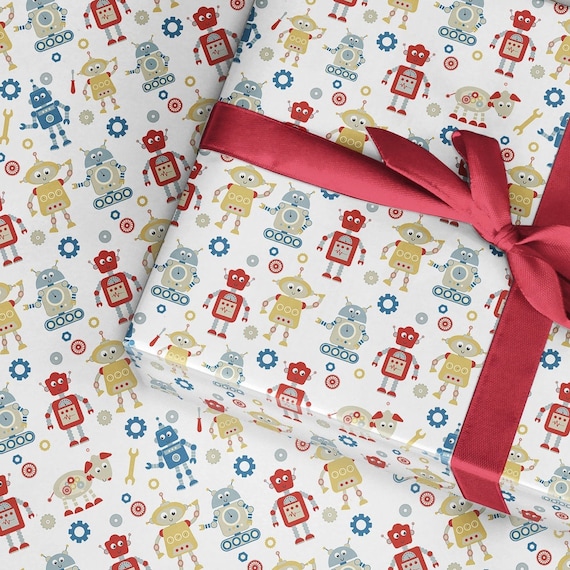 Wrapping Paper Roll Robot mechanical robots Boys Girls | Etsy