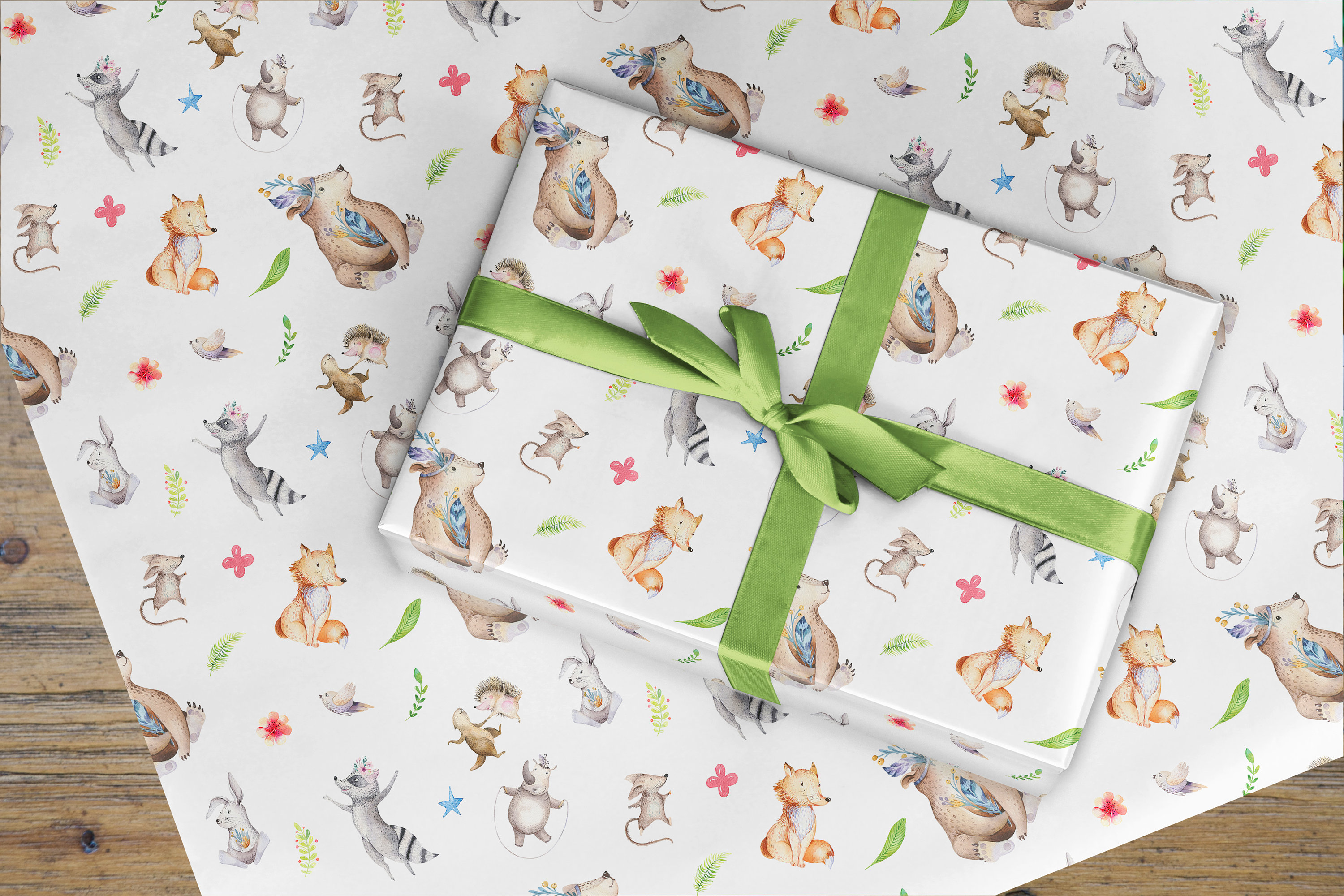 Friends Wrapping Paper Fox Hedgehog Friends Gift Wrap - Etsy
