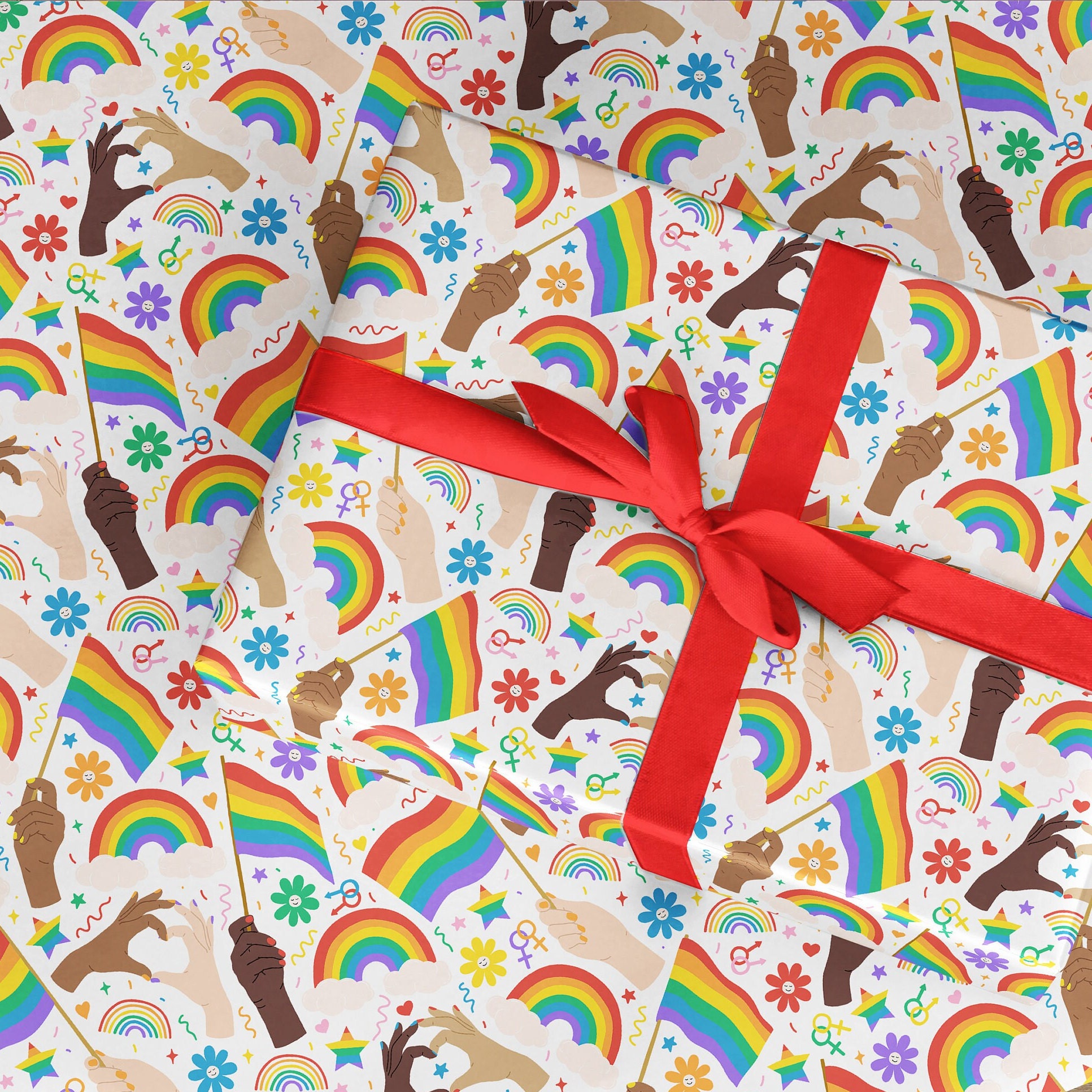Gay Pride Wrapping Paper Roll Lesbian Gay Bisexual LGBT Gift - Etsy