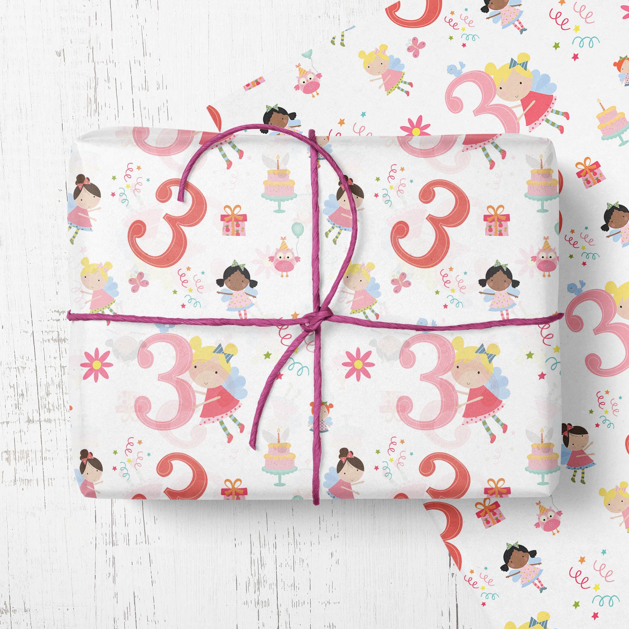 Kids Wrapping Paper Roll 3rd Birthday Wrapping Paper Roll - Etsy