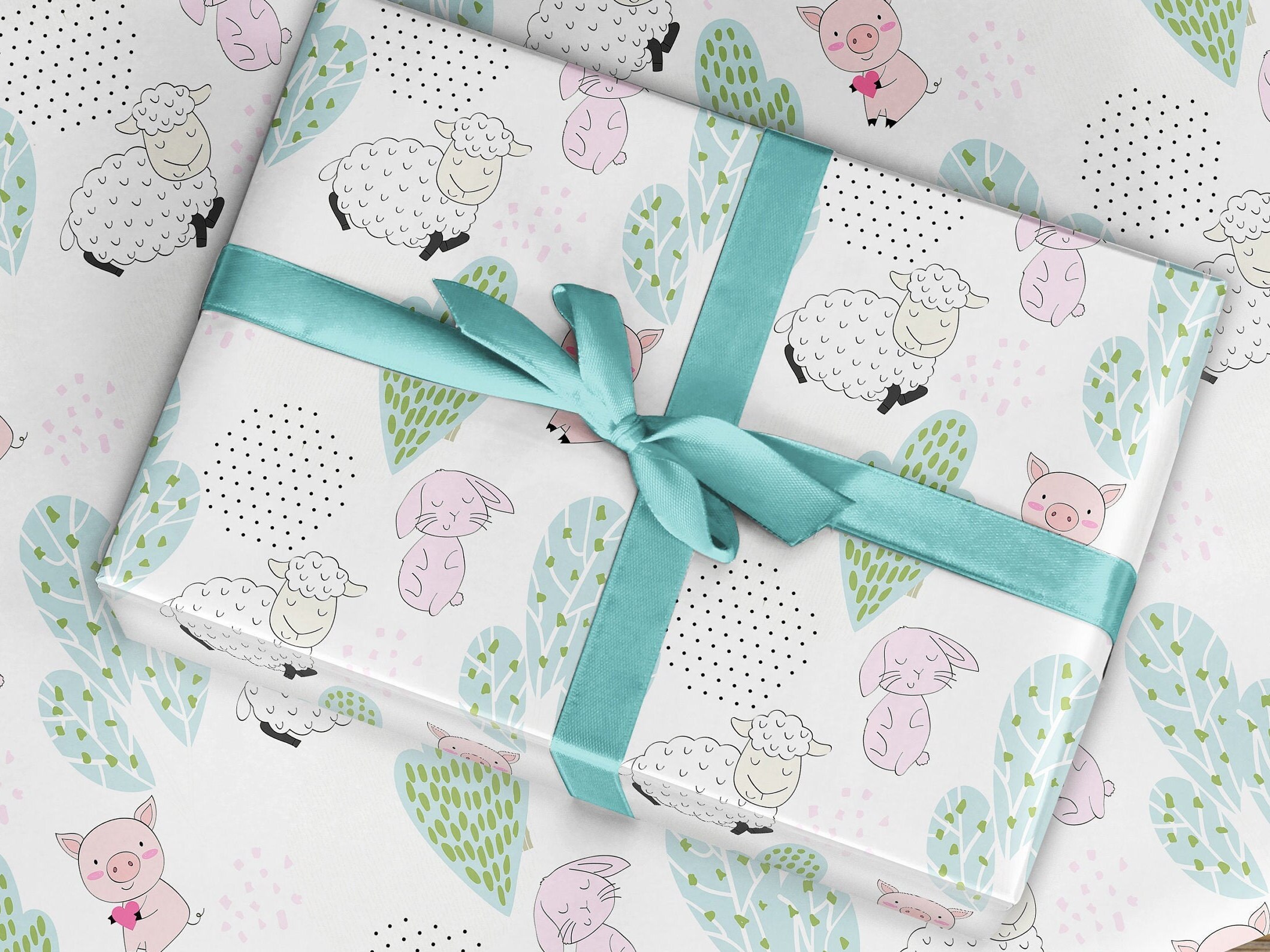 Pig Wrapping Paper Piggy Wrapping Paper Farm Wrapping Paper | Etsy