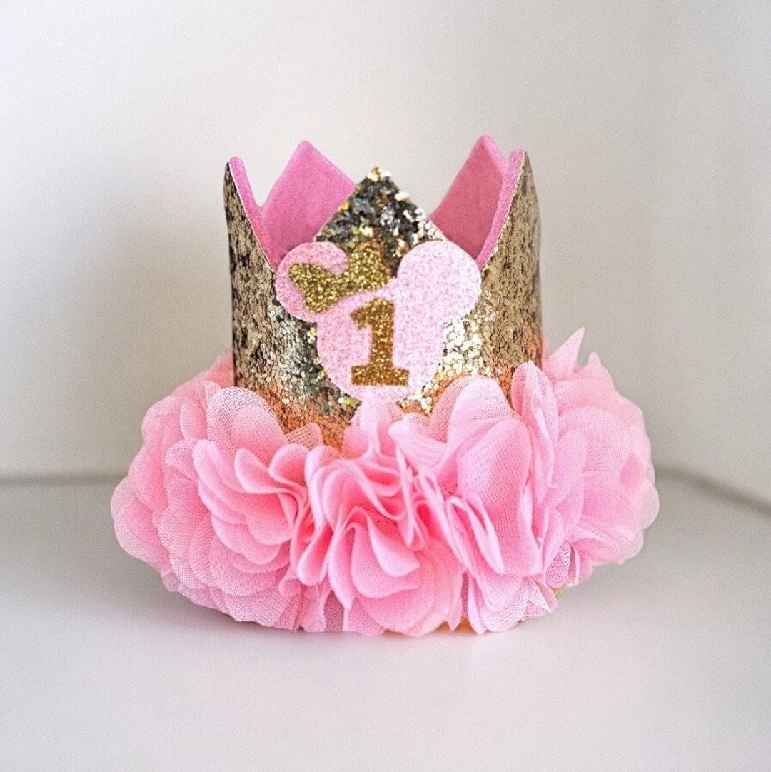 Minnie Mouse Crown. Pink and Gold Crown for Baby Girl. - Etsy