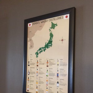 Japan's Whisky Distilleries Map or Poster for Man Cave or Bar, Gift for ...