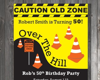 Caution Birthday Invitation - Etsy