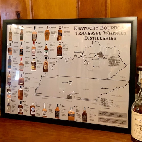 Kentucky Distilleries Map - Etsy
