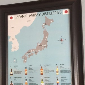 Japan's Whisky Distilleries Map or Poster for Man Cave or - Etsy