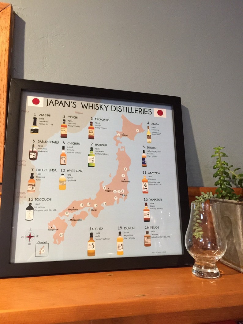 Japan's Whisky Distilleries Map or Poster for Man Cave or - Etsy Canada
